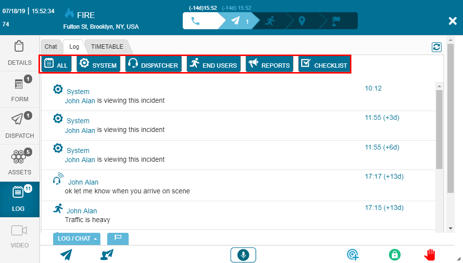 Filtering an Incident Log