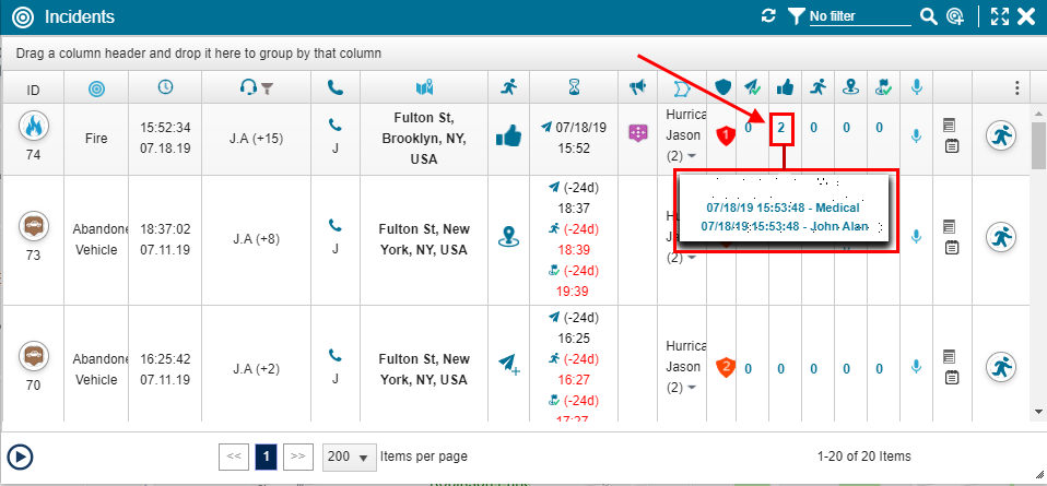 Overview of Incidents Panel